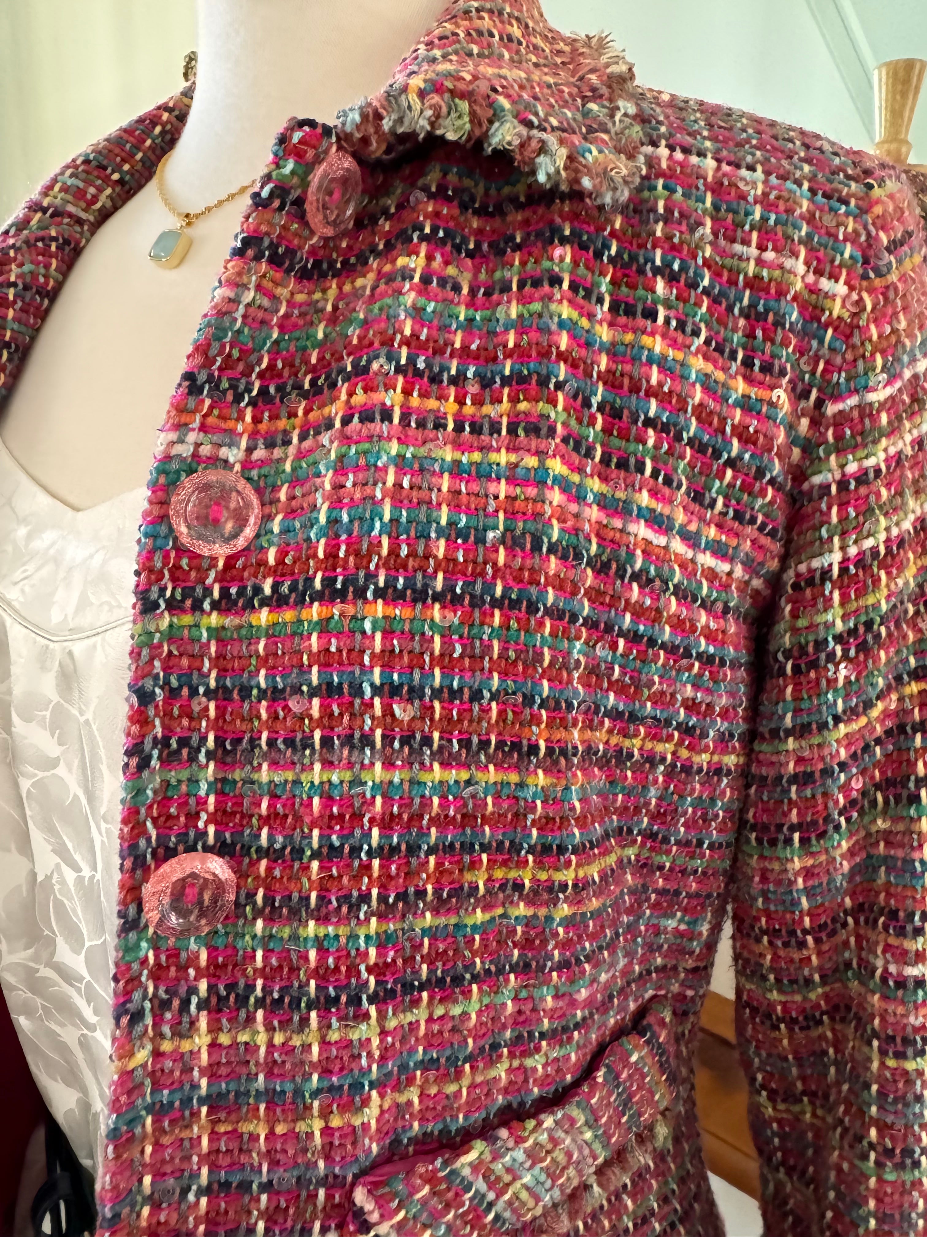 Vintage Colorful Tweed Blazer Jacket | ANAGE Brand Size XS – Coill